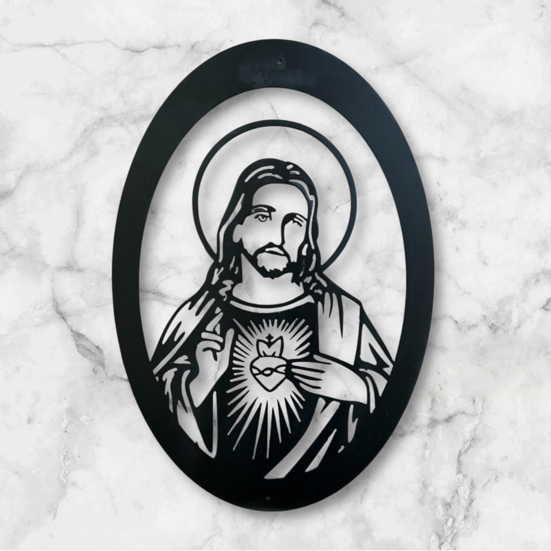 Sacred Heart of Jesus Metal Wall Art - Religious Catholic Home Decor ...