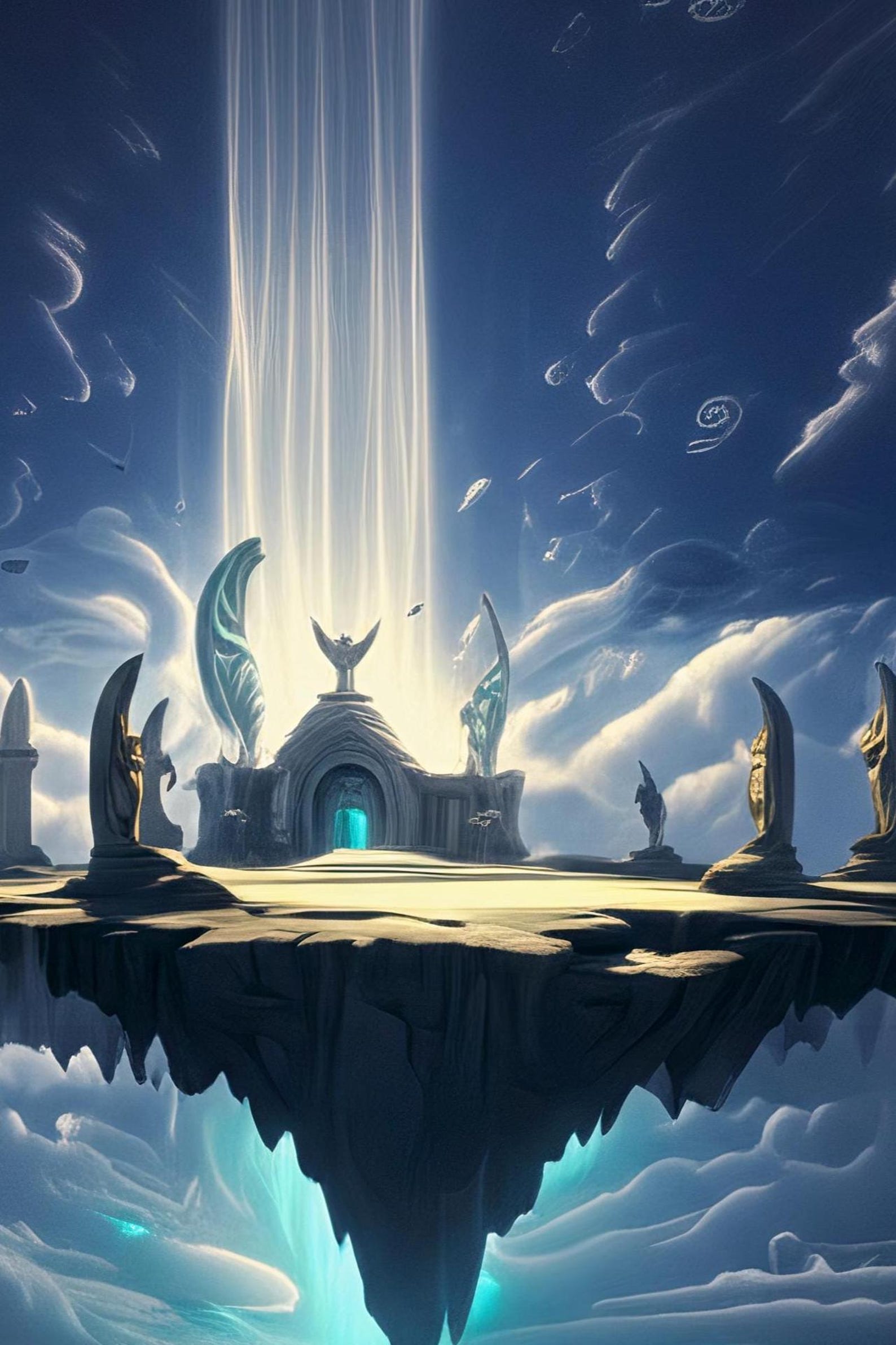 Temple of the Wind Gods - Ancient Floating Temple Sky Art | Fantasy ...