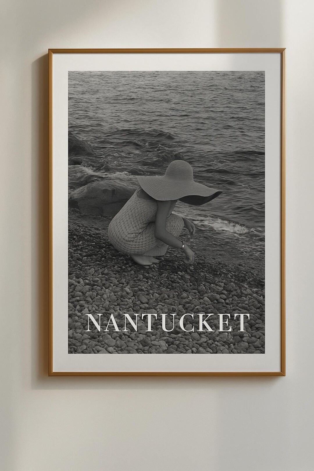Nantucket Black and White Coastal Wall Art | Quiet Luxury Digital Print ...