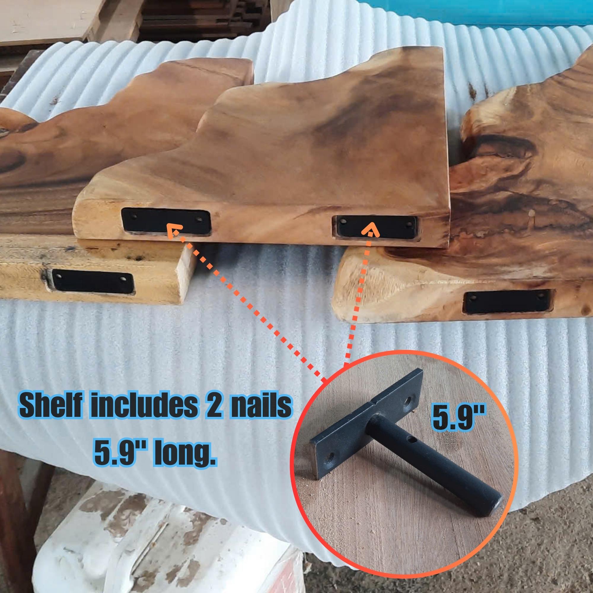 Live Edge Corner Floating Shelf, Rustic Wooden Floating Shelves, Wall ...