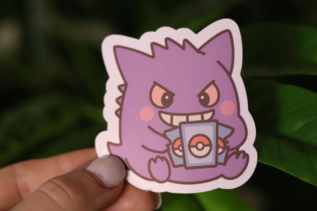 Gengar Pokemon Cards Sticker – Cute Chibi Vinyl Decal - Etsy