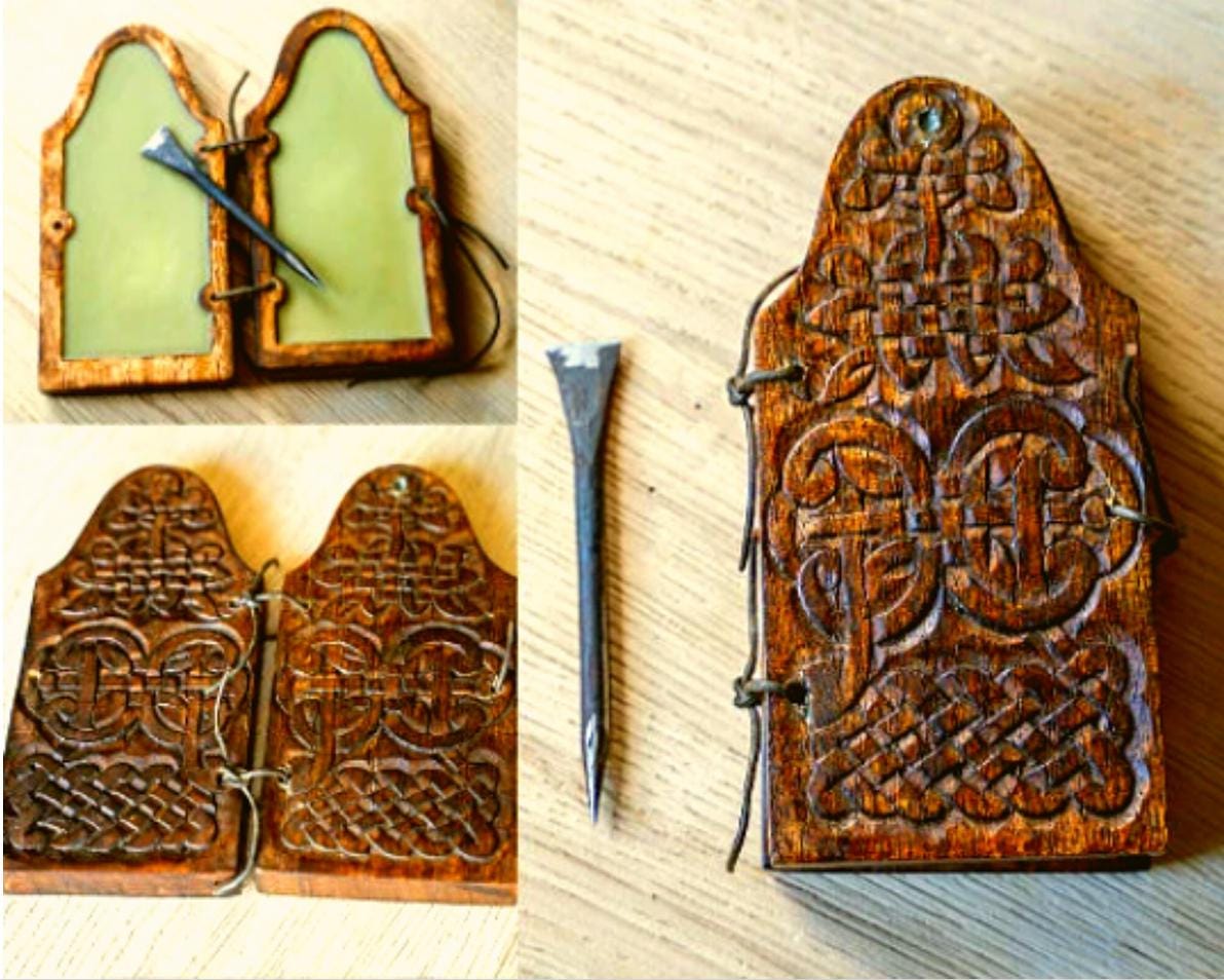 Antique Greek Roman Wax Tablet Replica: Carved Mango Wood & Stylus - Etsy