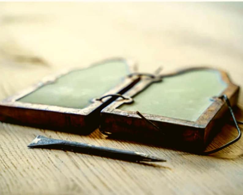 Antique Greek Roman Wax Tablet Replica: Carved Mango Wood & Stylus - Etsy