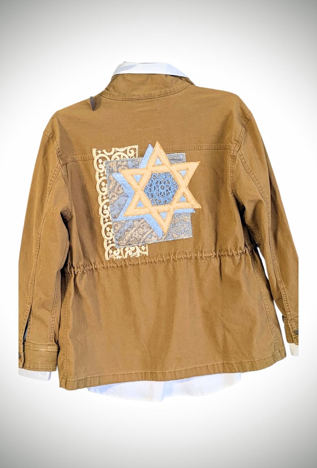 Star of David Upcycled Jacket, Applique, Jewish Star, Size Small - Etsy