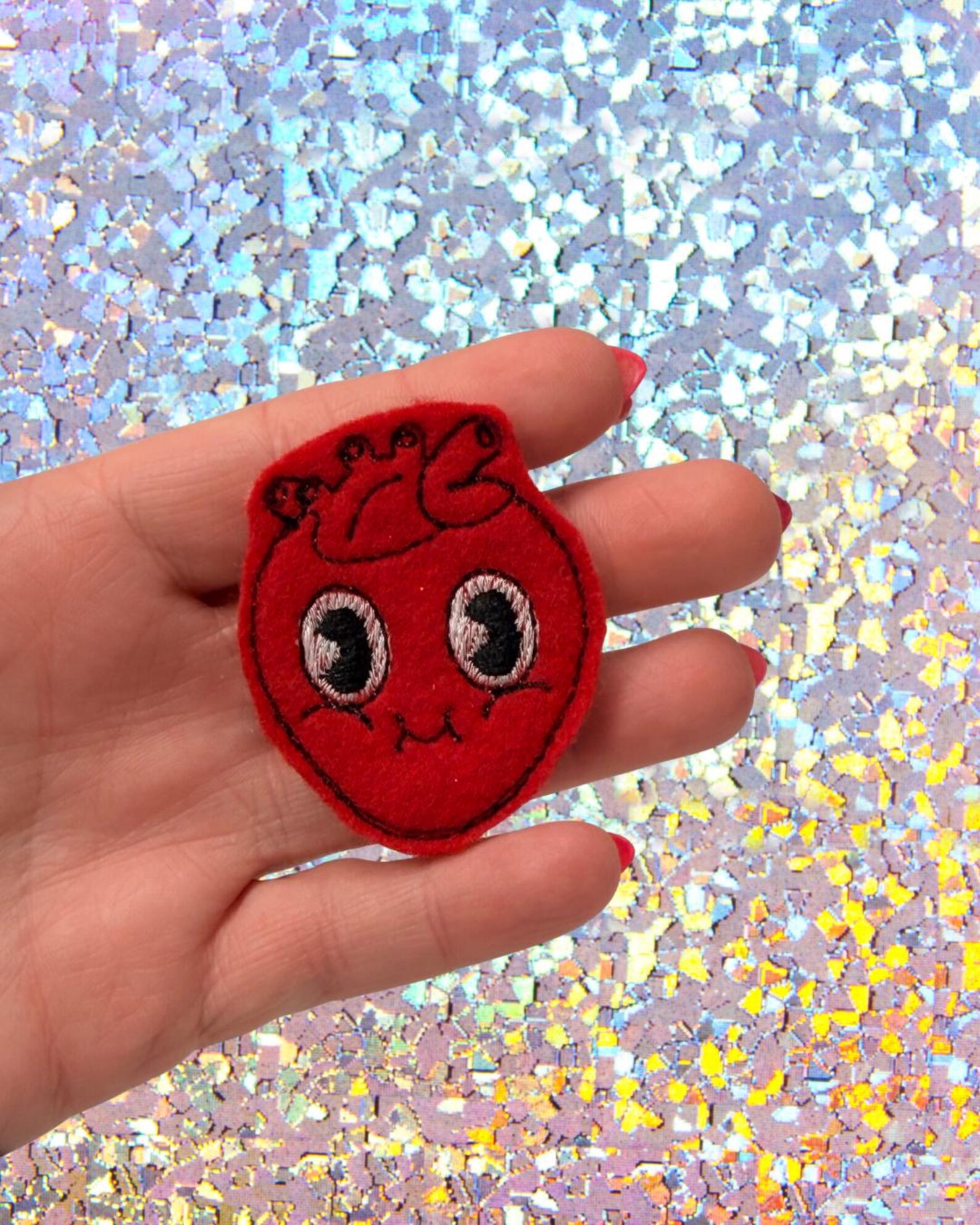 Badge Reel Feltie || Interchangeable Felt Badge Topper || Heart ...