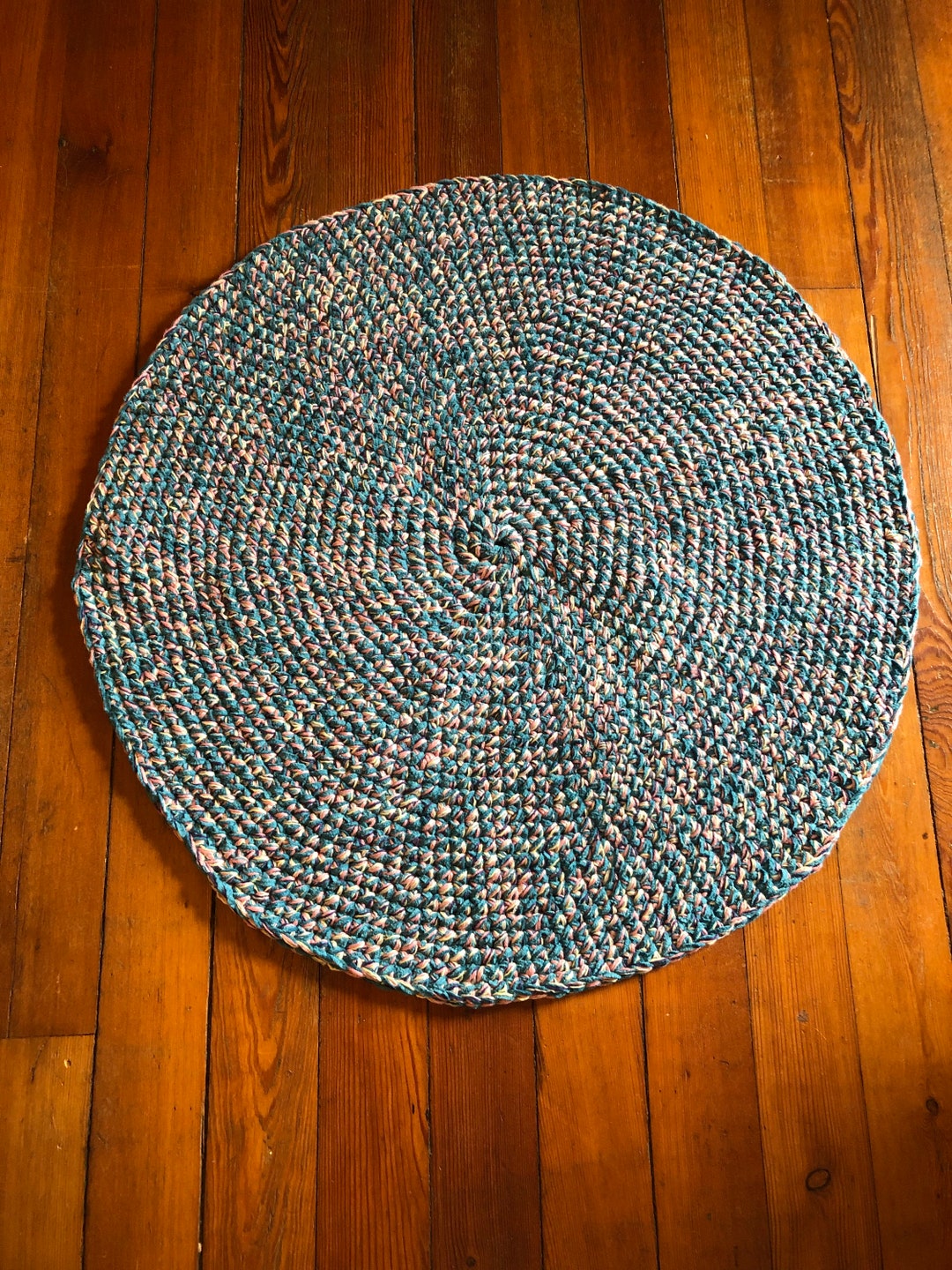 Turquoise Pastel Crocheted Rug - Etsy