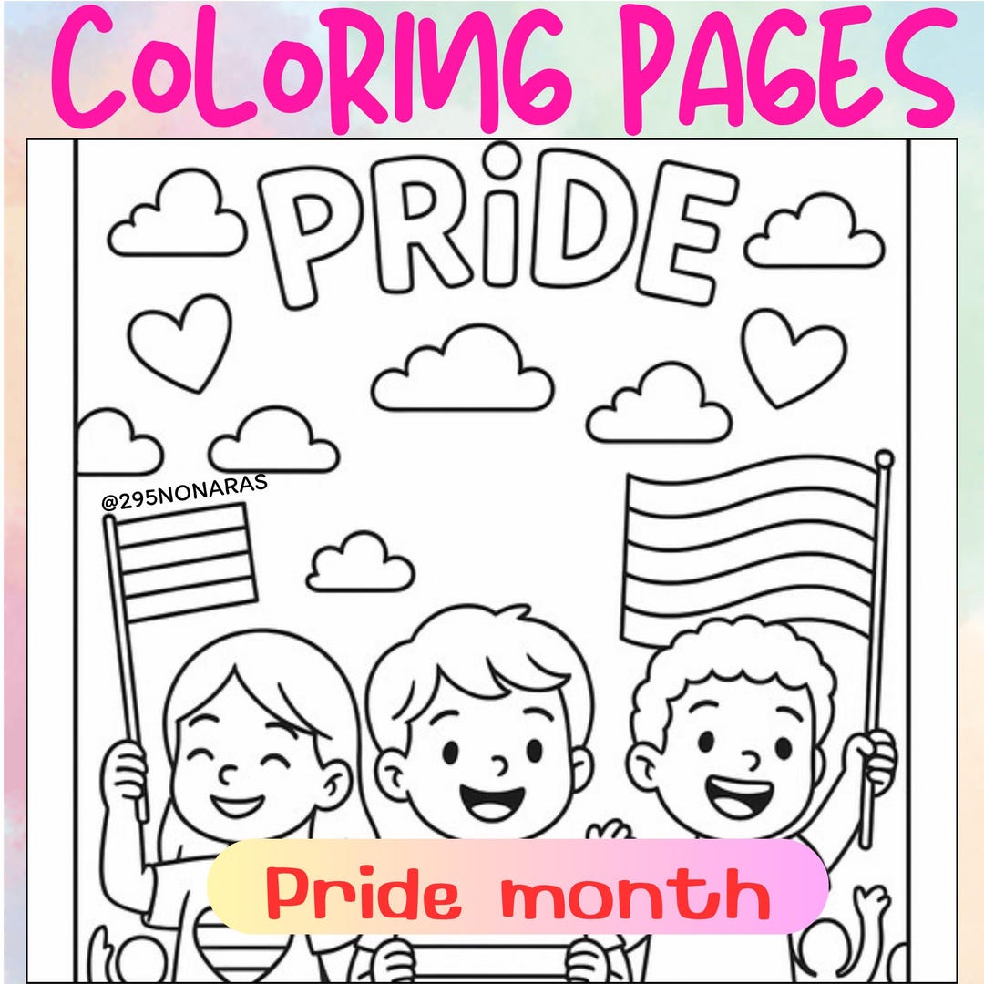 Pride Month Coloring Page PDF | LGBTQ+ Printable Art | Rainbow Pride ...