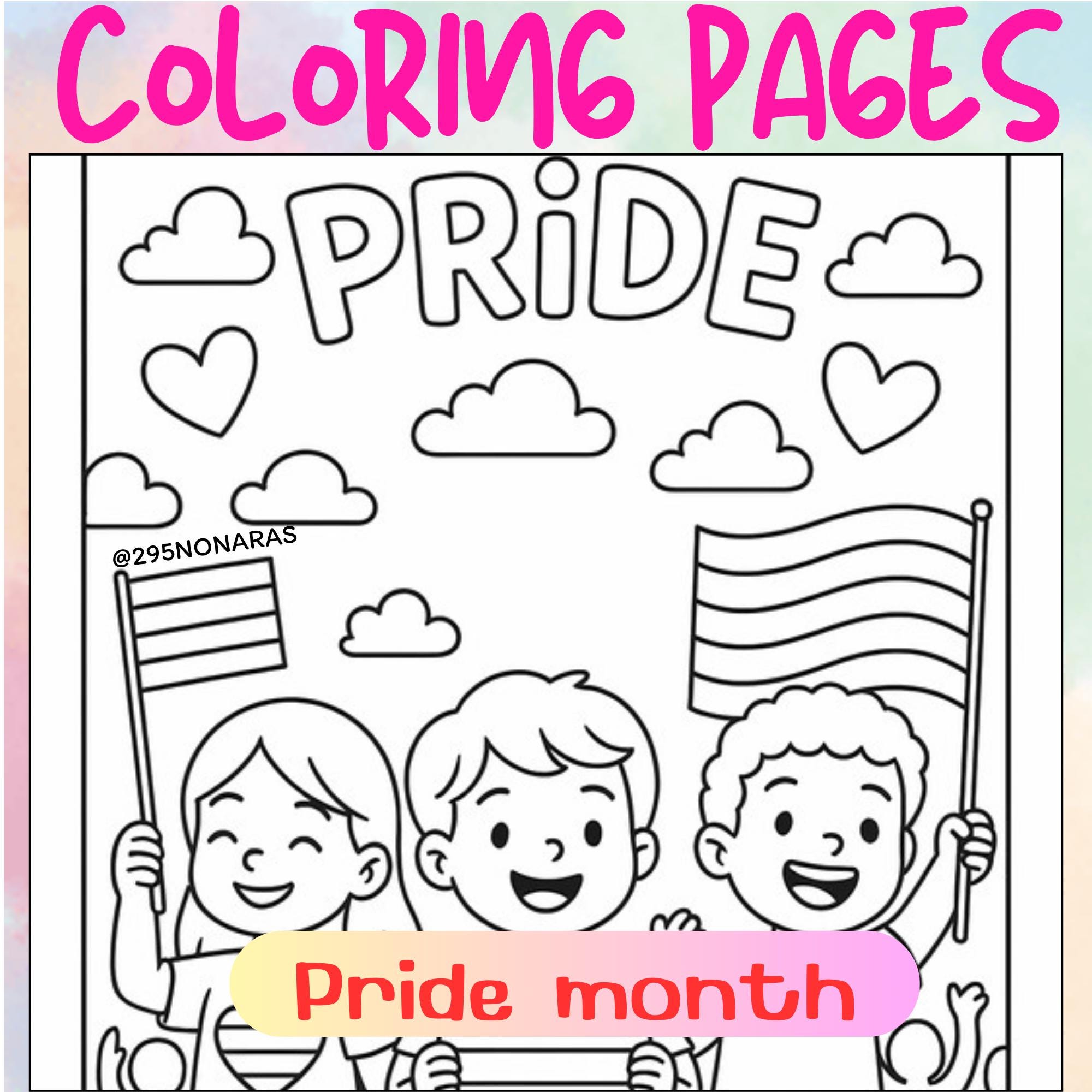 Pride Month Coloring Page PDF | LGBTQ+ Printable Art | Rainbow Pride ...