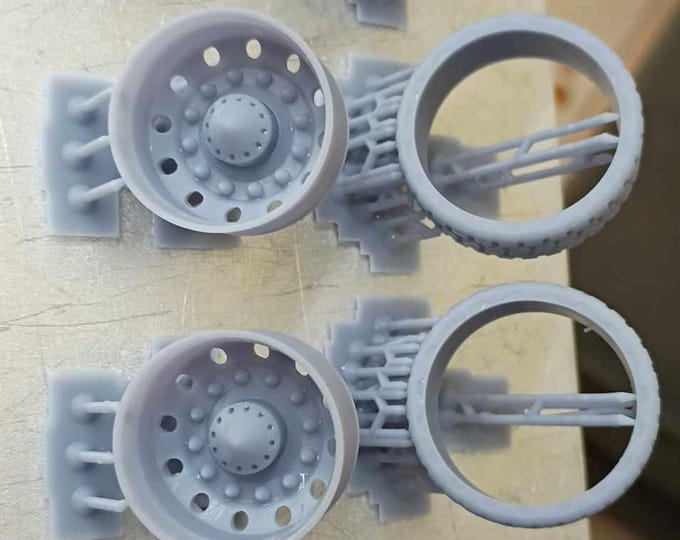1:24 Scale “dually” Resin 3d Printed Wheel Set for Model Cars and ...