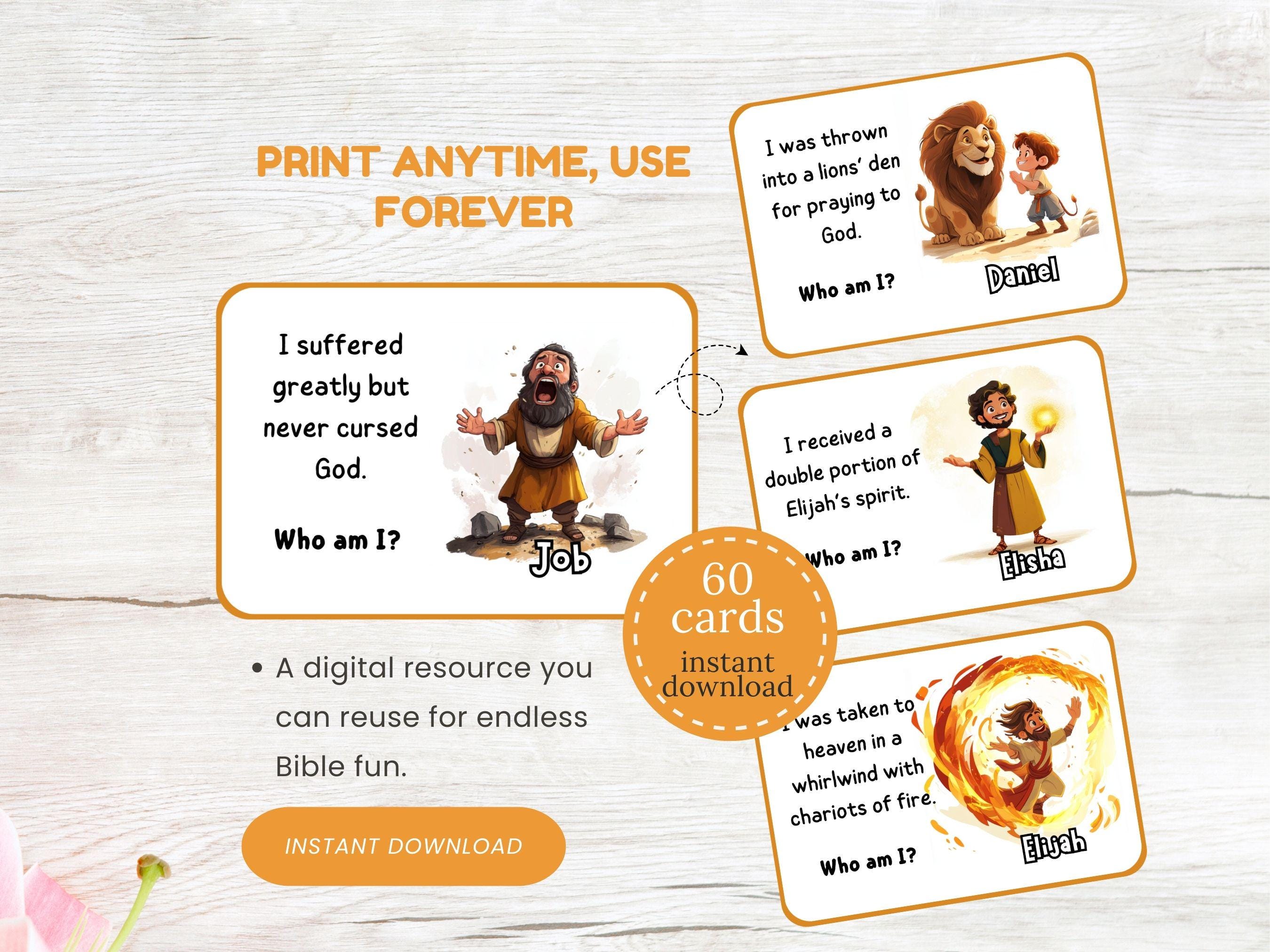 Guess the Bible Character Flash Cards Bible Games for Kids Christian ...