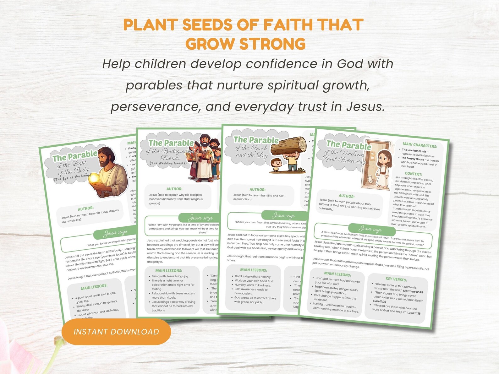Jesus Parables Bible Study Guide for Christian Kids Jesus Stories ...