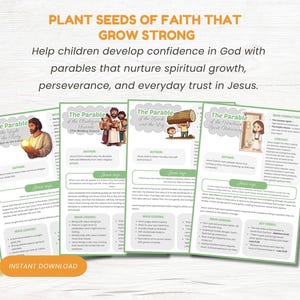 Jesus Parables Bible Study Guide for Christian Kids Jesus Stories ...