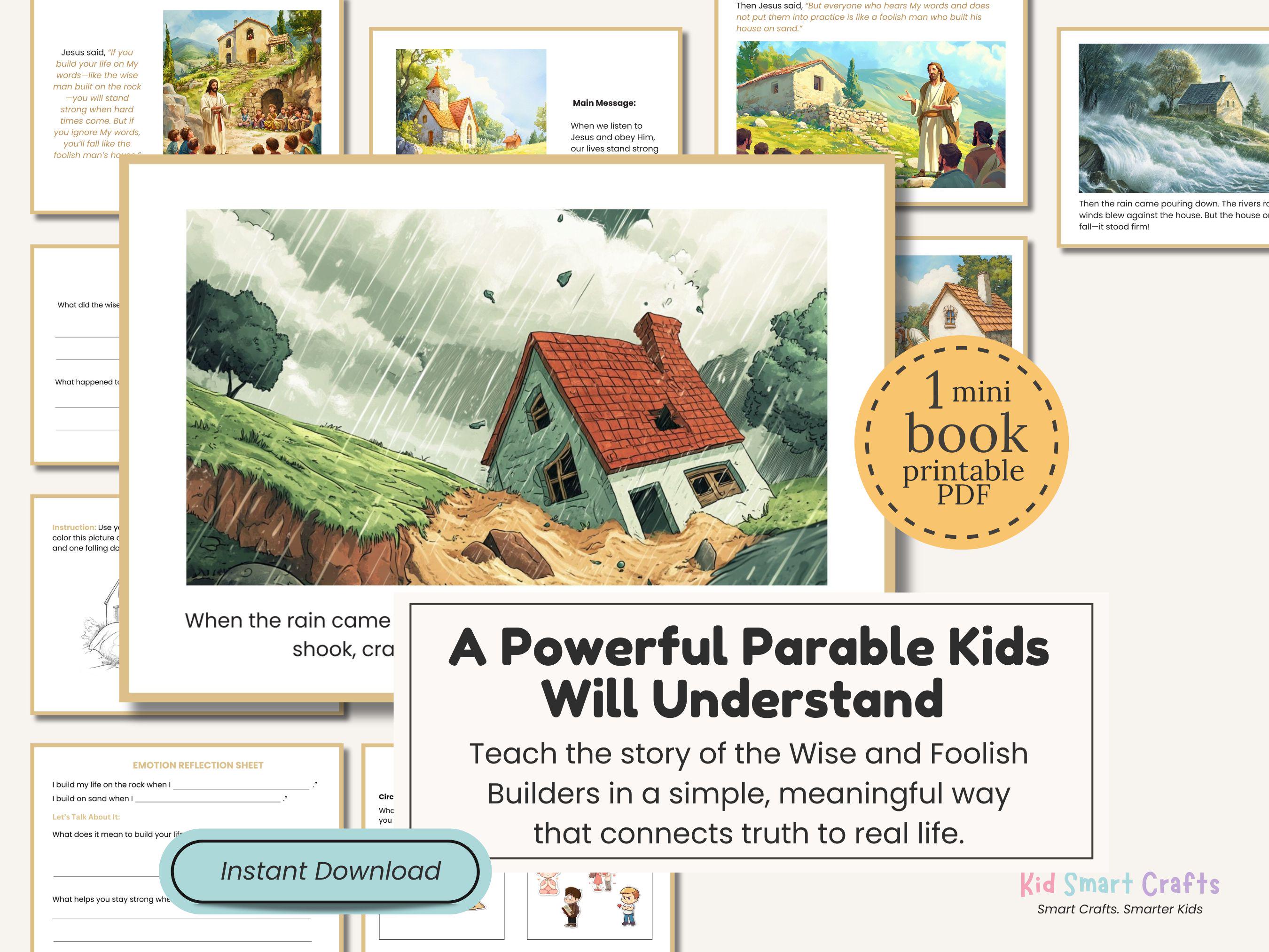 The Wise and Foolish Builders Activity Pack Bible Lessons for Kids ...
