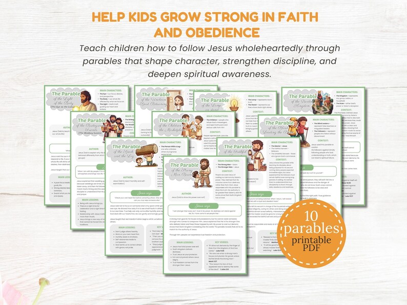 Jesus Parables About Growth and Obedience Study Guide Printable Bible ...