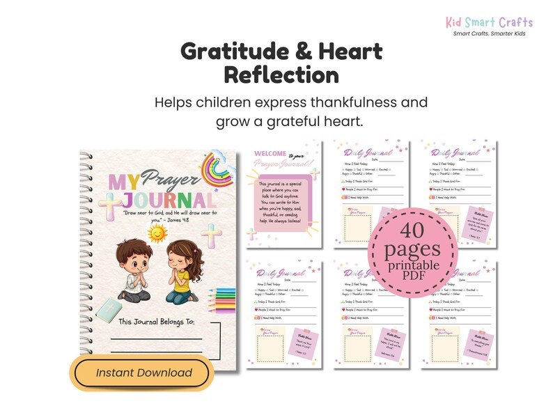 Kids Prayer Journal: 30-day Guided Christian Devotional (digital PDF ...