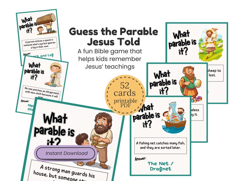 SUPER BUNDLE: Jesus Parables Learning Activity Pack Bible Study Guide ...