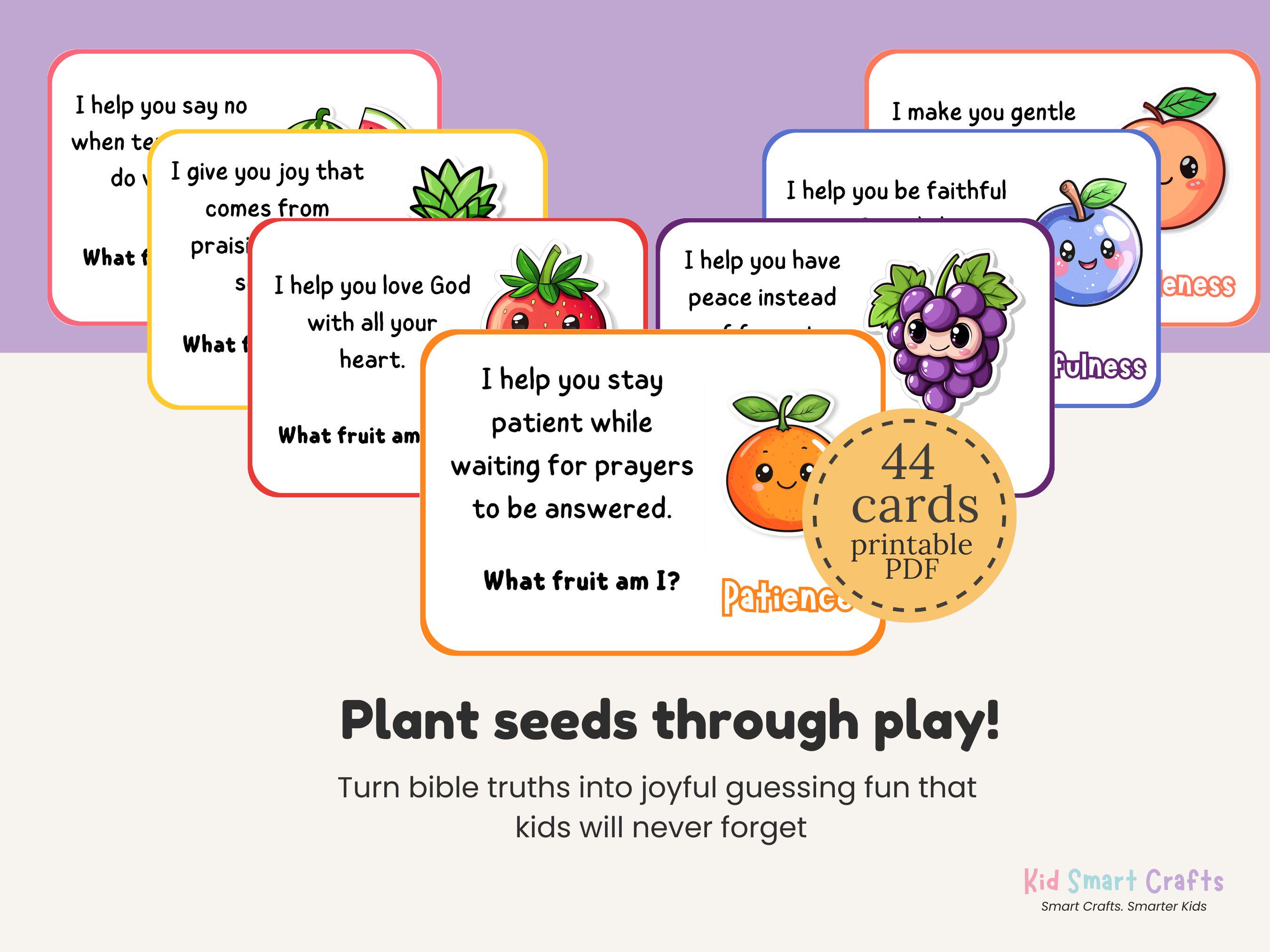 Fruit of the Spirit Fun Guessing Game Bible Activity for Christian Kids ...