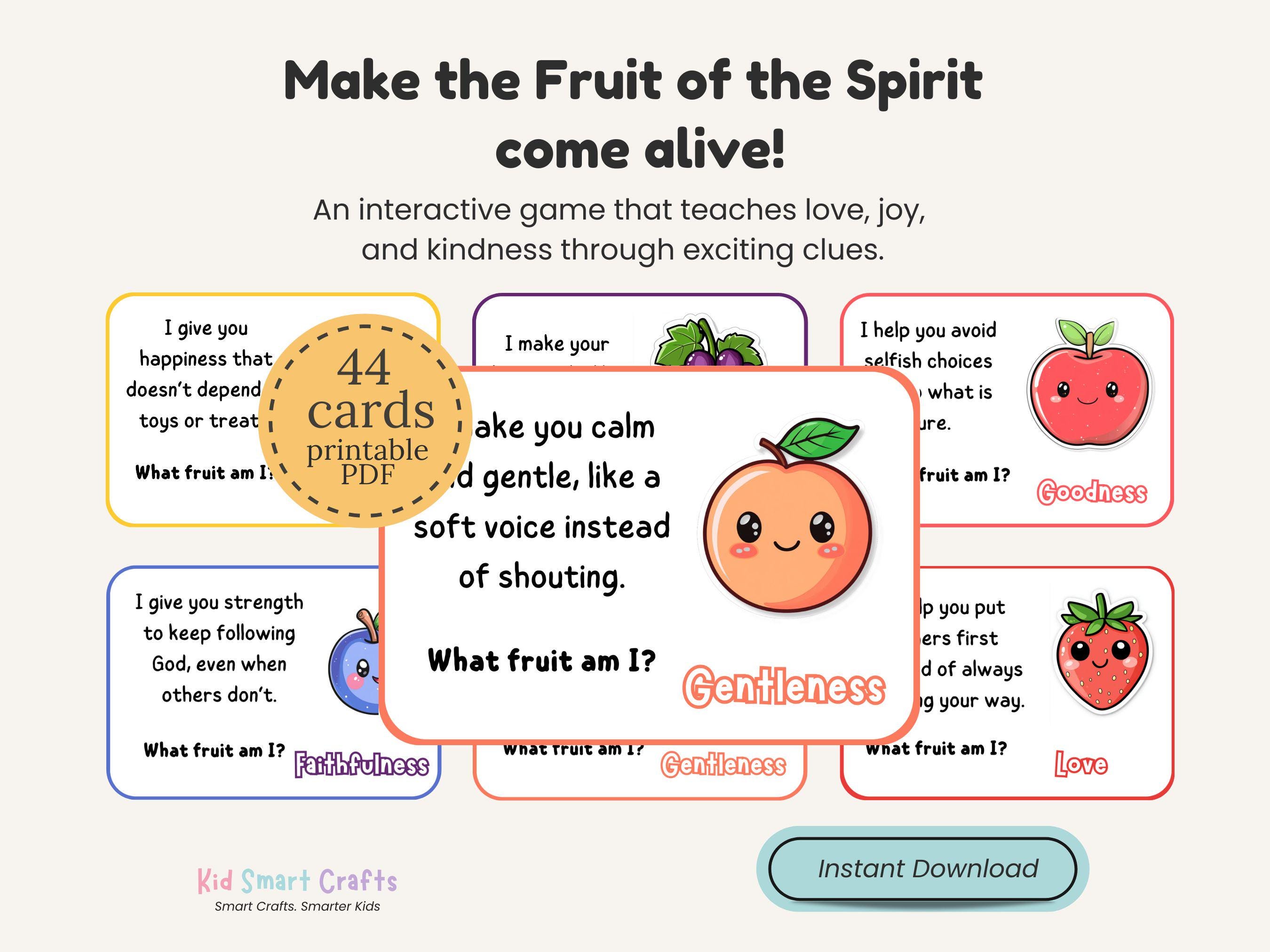 Fruit of the Spirit Fun Guessing Game Bible Activity for Christian Kids ...