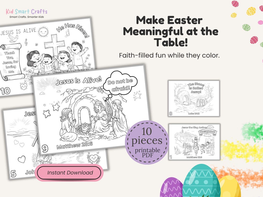 Easter Activity Placemat for Kids Bible Coloring Workbook Easter ...