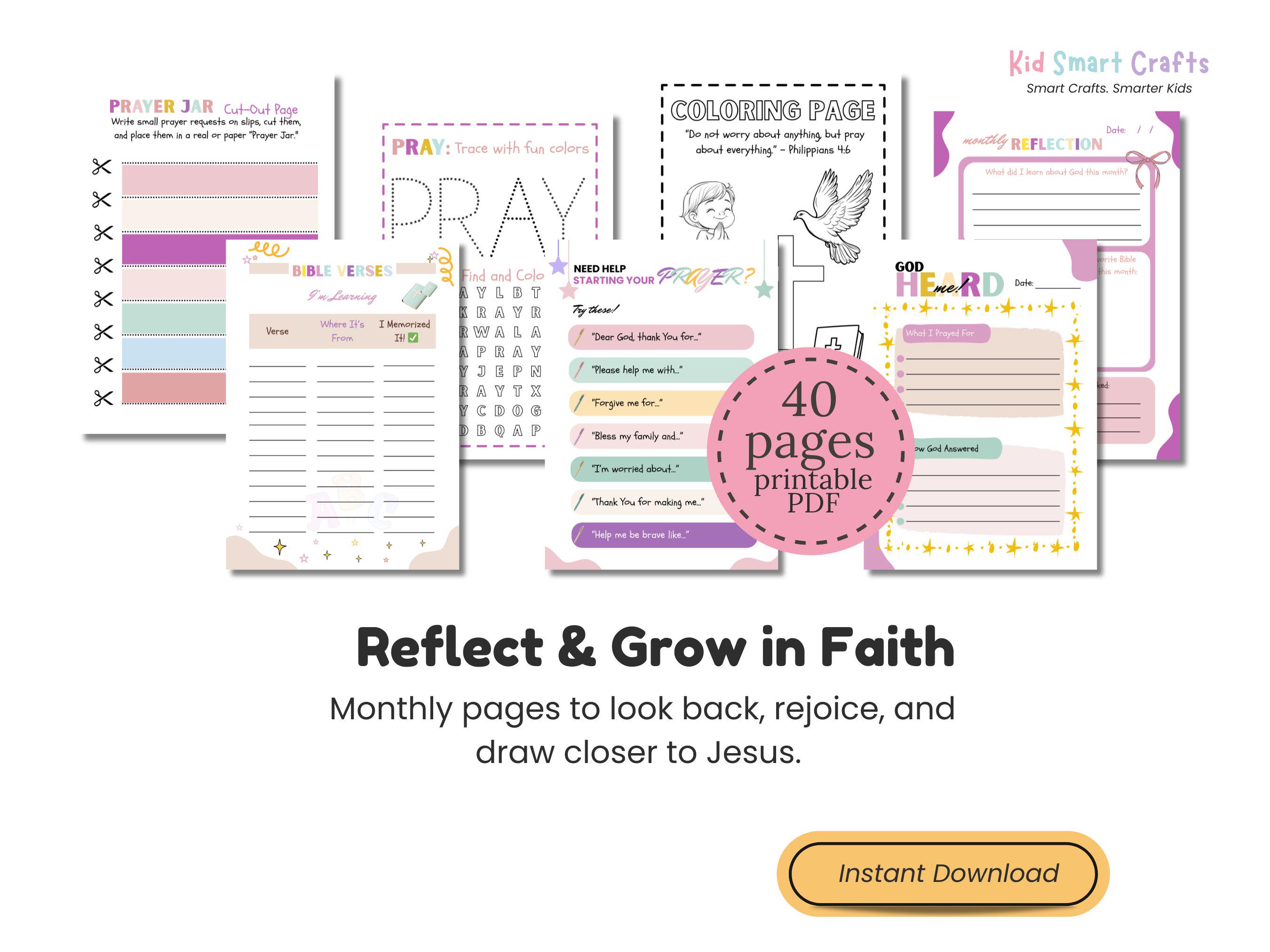 Kids Prayer Journal: 30-day Guided Christian Devotional (digital PDF ...