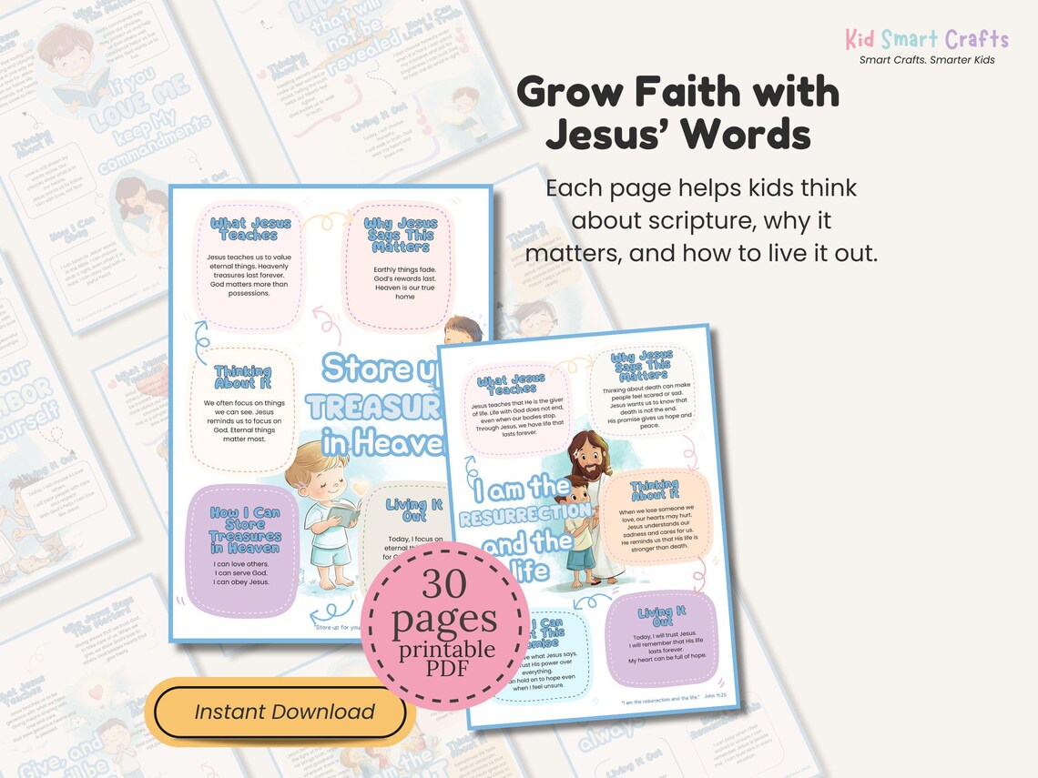 Jesus Bible Quotes Jesus Bible Study Guide Pack for Christian Kids ...