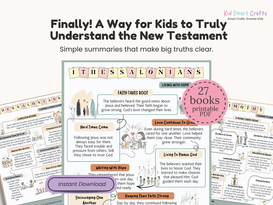 New Testament Bible Book Summary for Christian Kids Visual Bible Study ...