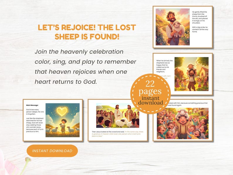 The Lost Sheep Bible Activity Pack Jesus Parable Worksheets Printable ...