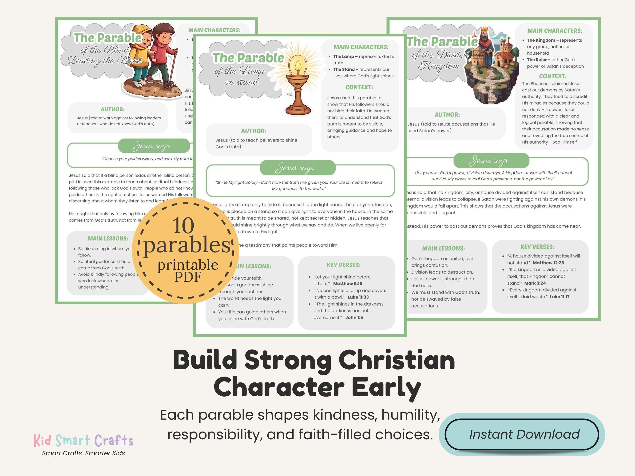 Jesus Parables About Growth and Obedience Study Guide Printable Bible ...