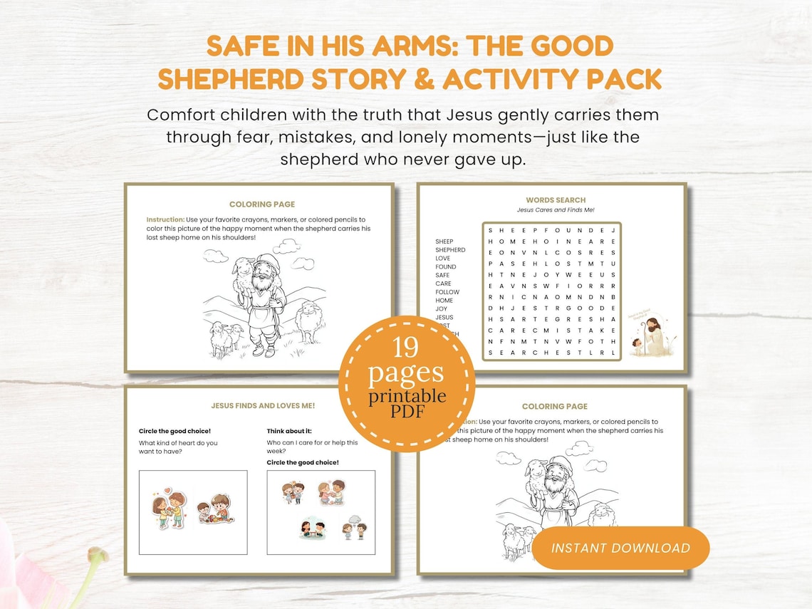 The Good Shepherd Bible Story and Activity Pack for Christian Kids ...
