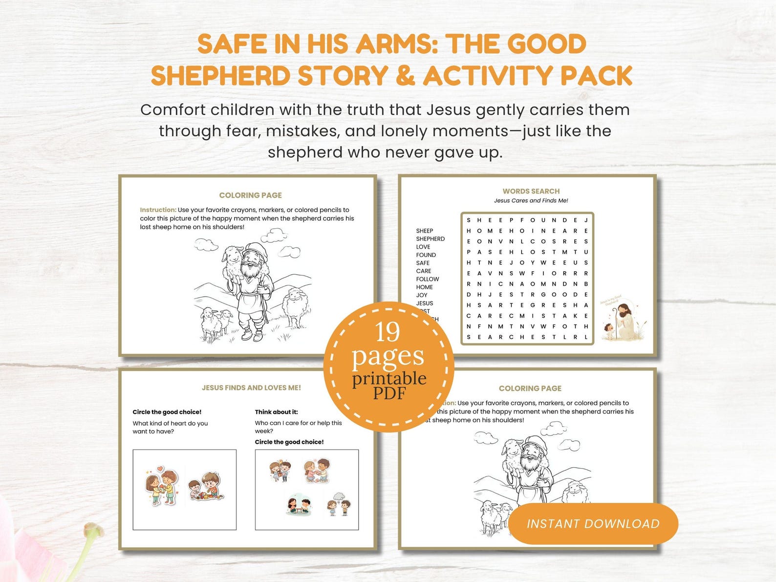 The Good Shepherd Bible Story and Activity Pack for Christian Kids ...