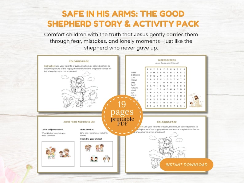 The Good Shepherd Bible Story and Activity Pack for Christian Kids ...