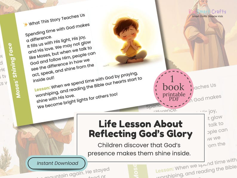 My Face: Kids Bible Lesson Jesus Story of Moses Shining Face Printable ...
