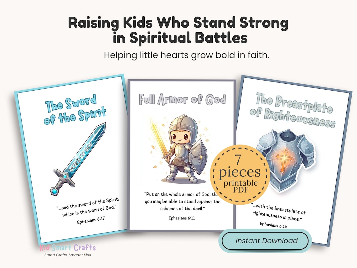 Armor of God Wall Art Set for Christian Kids Classroom Bible Verse Wall ...