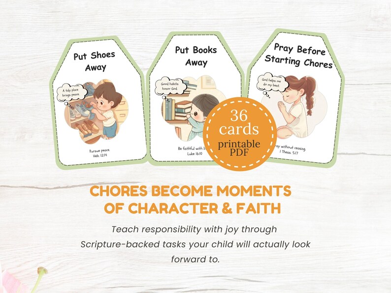Printable Routine Cards for Christian Kids Daily Task Cards With Bible ...