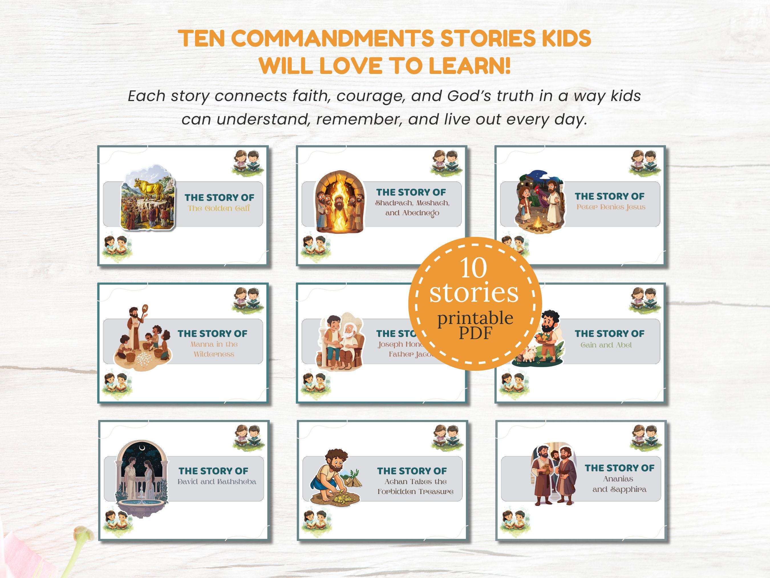 The Ten Commandments Bible Stories Collection Printable Christian Kids ...
