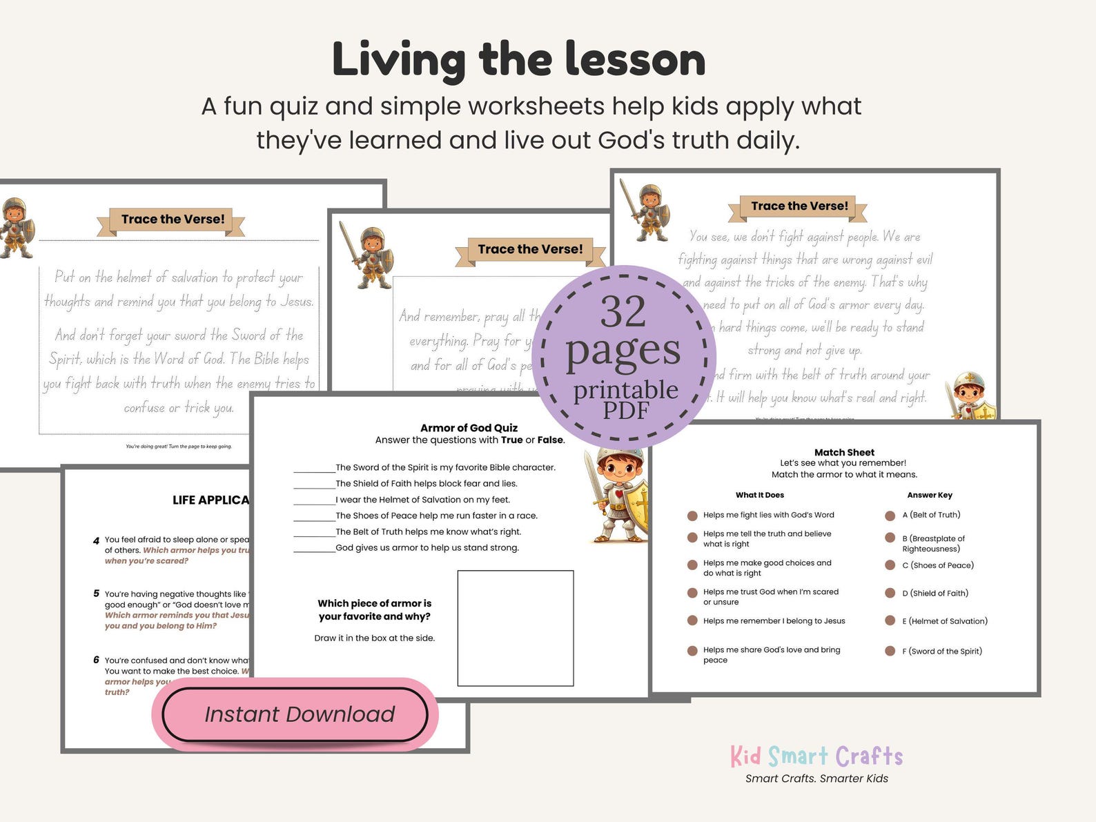 Armor of God Activity Pack Bible Verse Worksheets & Coloring Pages ...