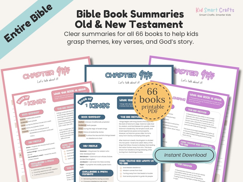 BUNDLE: Bible Book Summary Old and New Testament Printable Study Guide ...