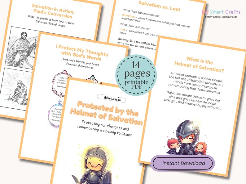 Helmet of Salvation Kids Bible Lesson Armor of God Bible Activity Jesus ...