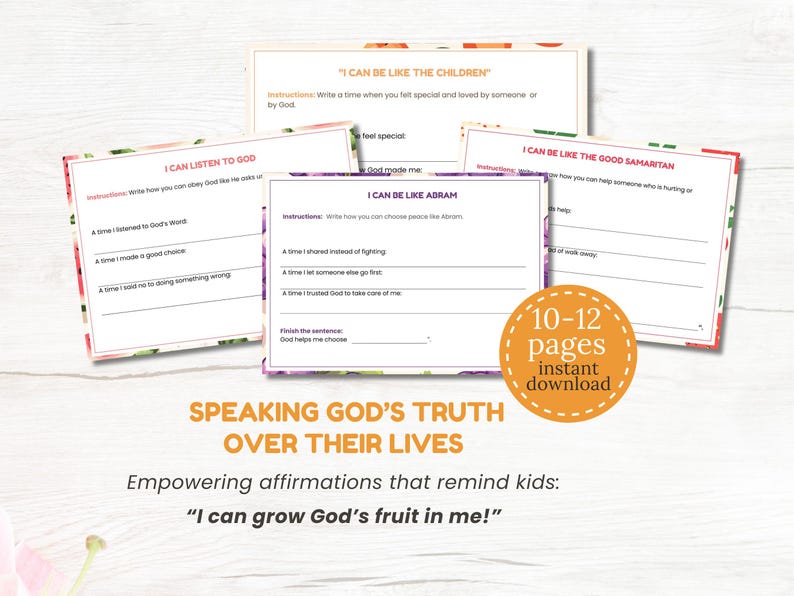 Fruits of the Spirit Bible Stories Activity Pack Christian Printable ...
