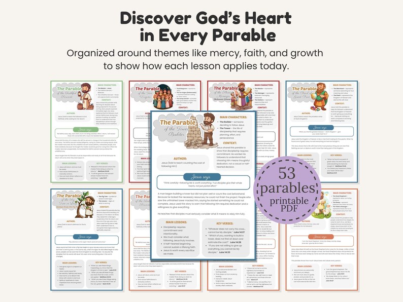 Jesus Parables Bible Study Guide for Christian Kids Jesus Stories ...