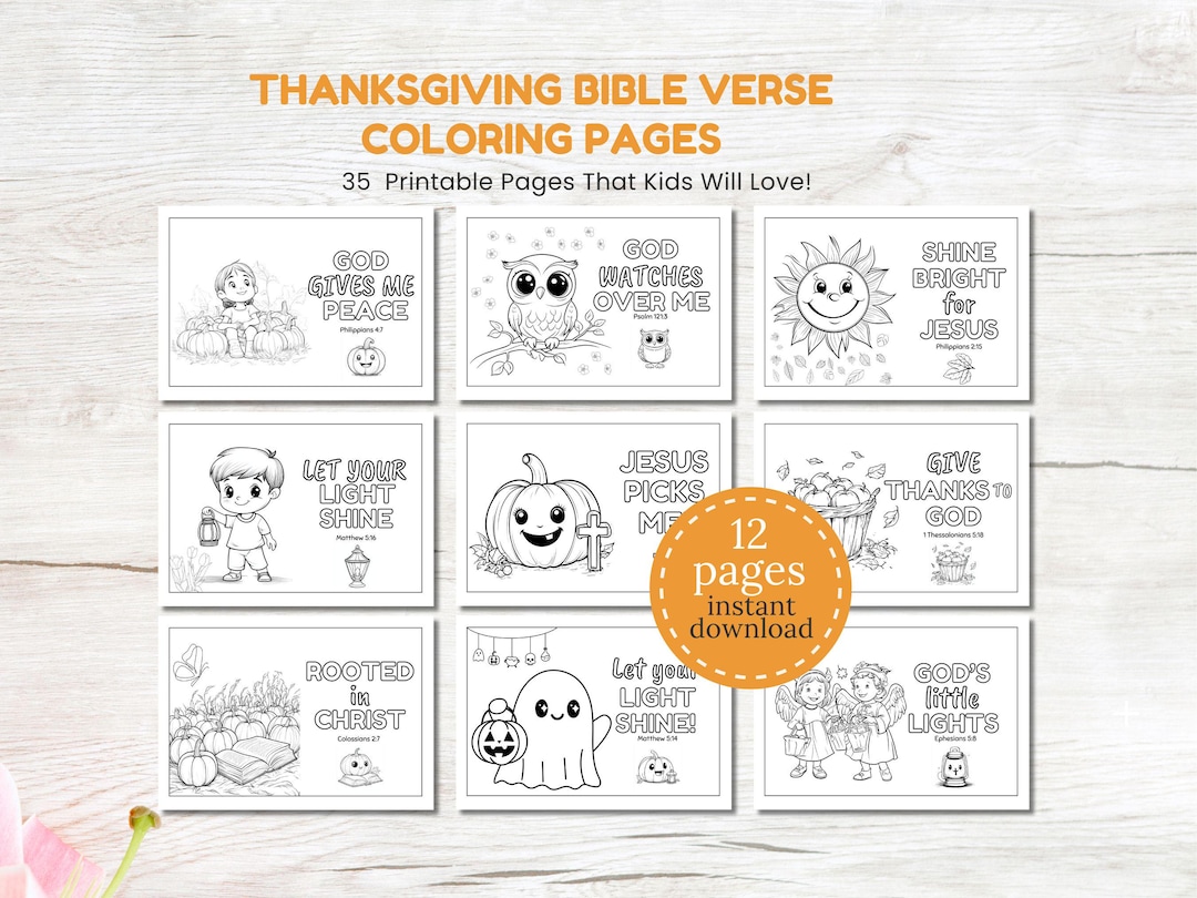 Thanksgiving Bible Verse Coloring Pages | Autumn Christian Activity ...
