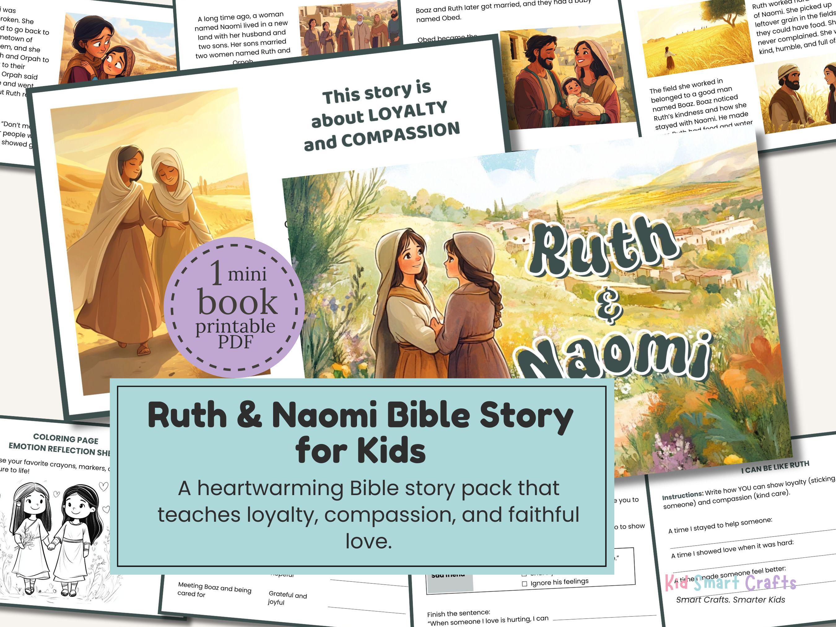 Ruth and Naomi Bible Story for Kids Bible Lesson Printable Christian ...