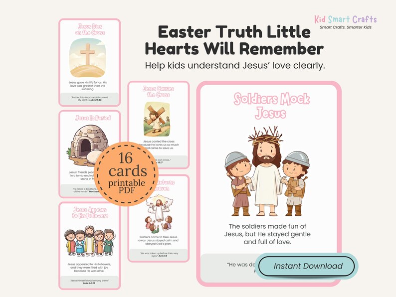 Christian Easter Printable Jesus Resurrection Story Cards Pack for ...