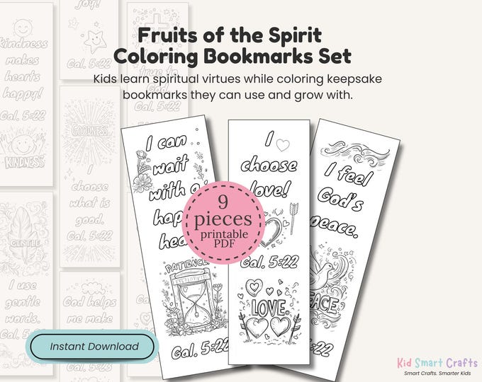 Fruit of the Spirit Printable Coloring Bookmarks, Galatians 5, Sunday ...