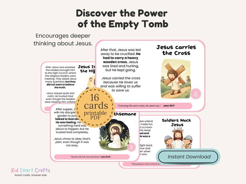 Jesus Resurrection Story Sequencing Cards Printable Bible Easter Cards ...