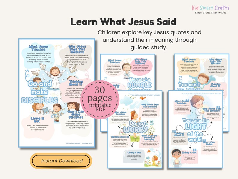Jesus Bible Quotes Jesus Bible Study Guide Pack for Christian Kids ...