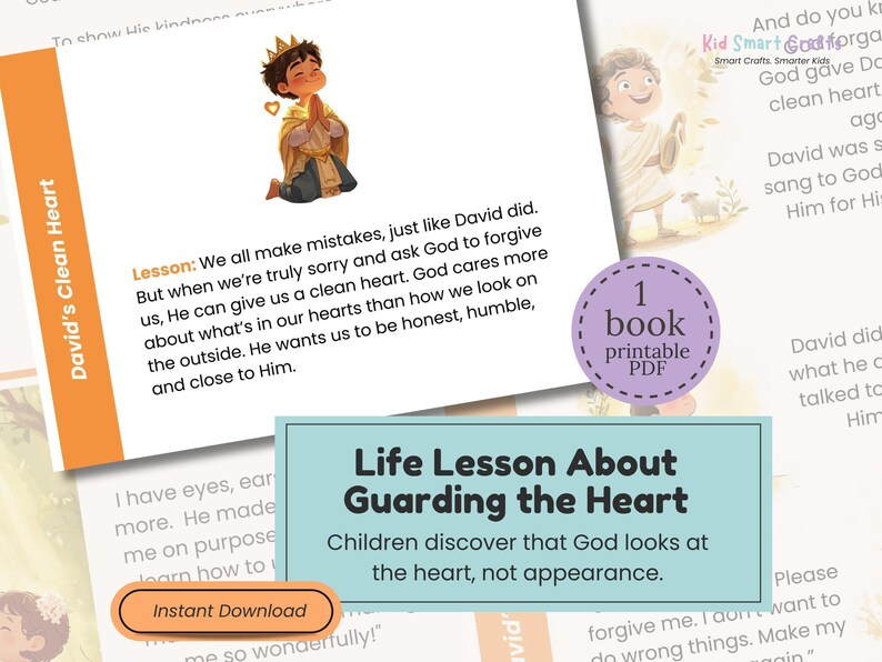 My Heart: Kids Bible Lesson Jesus Story David’s Clean Heart Bible Story ...