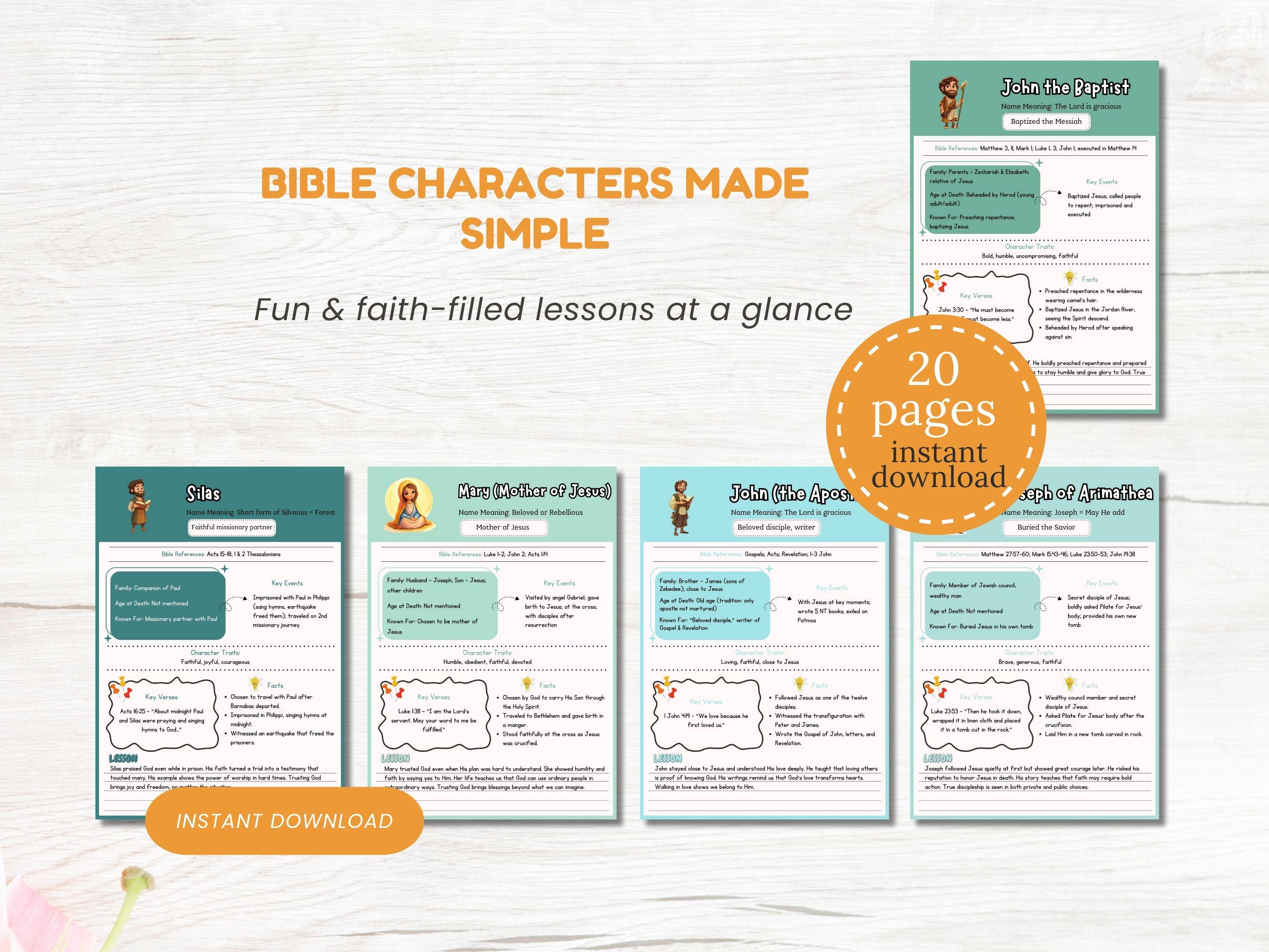 Bible Character Study Guide New Testament Bible Heroes | Engaging ...