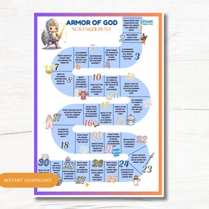 Armor of God Scavenger Hunt Printable Fun Bible Game for Christian Kids ...