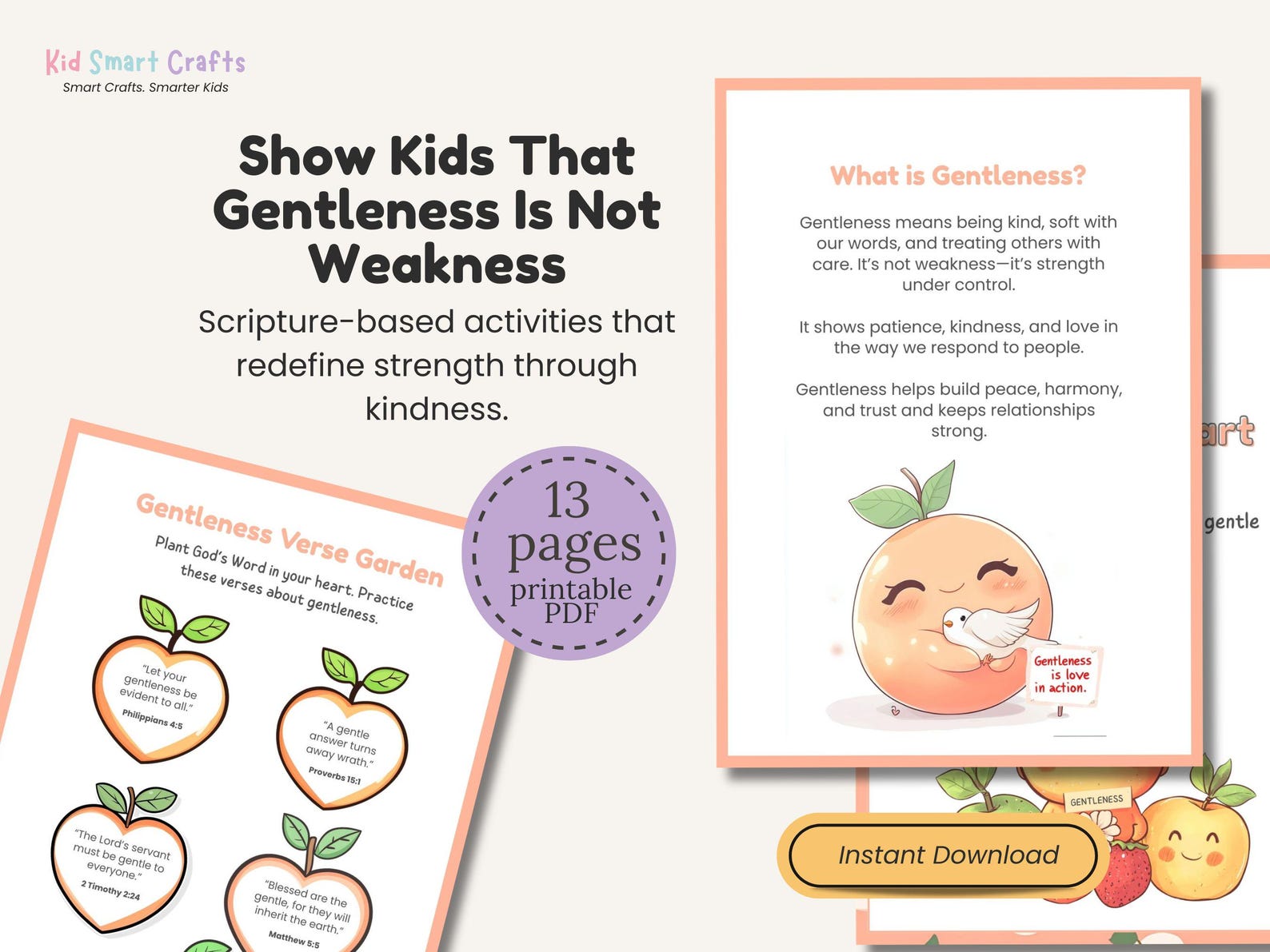 Fruit of the Spirit Gentleness Bible Lesson for Kids Christian Lesson ...